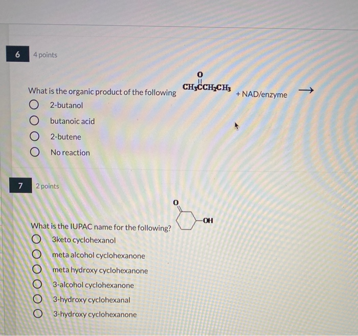 Solved 6 4 points CH3CCH CH3 + NAD/enzyme → What is the | Chegg.com