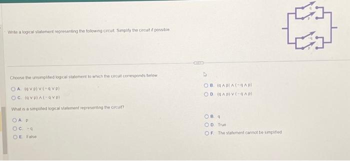 Solved Write a logical statement representing the following | Chegg.com