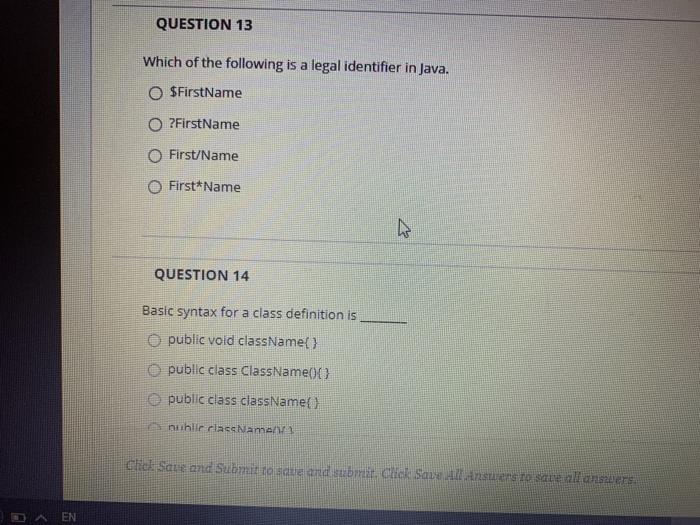 Solved QUESTION 13 Which of the following is a legal | Chegg.com