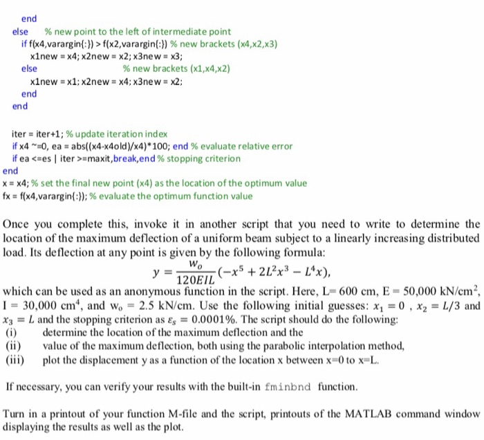HW #4 MECH 3010: Elementary Numerical Methods and | Chegg.com