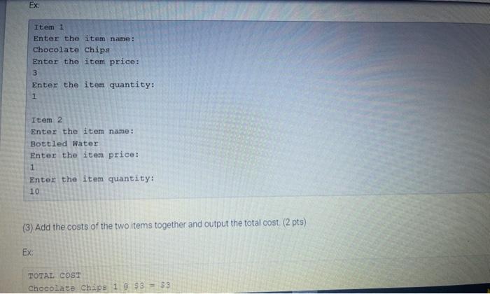 Solved 7.19 LAB*: Program: Online shopping cart (Part 1) (1) | Chegg.com