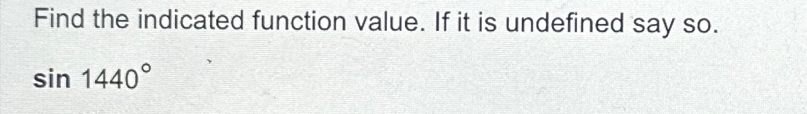 Solved Find the indicated function value. If it is undefined | Chegg.com