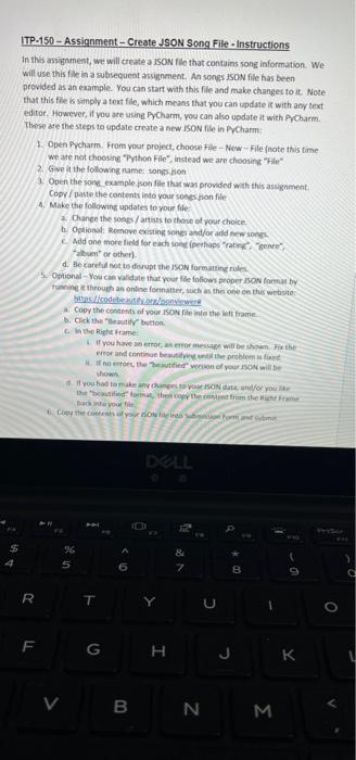 Itp 150 Assignment Create Json Song File 