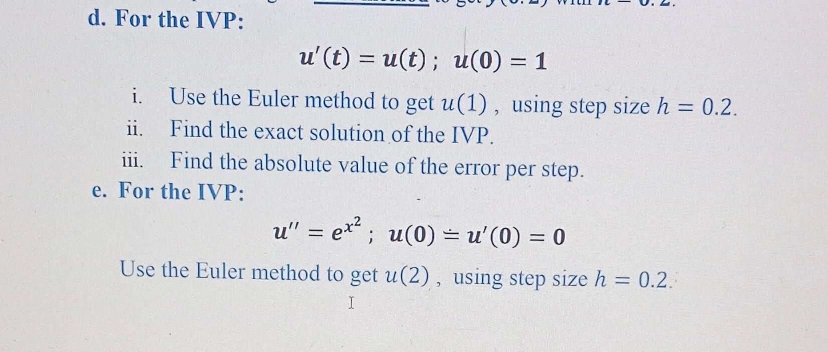 Solved 1- solve both d and e. Use the tabular method in d | Chegg.com
