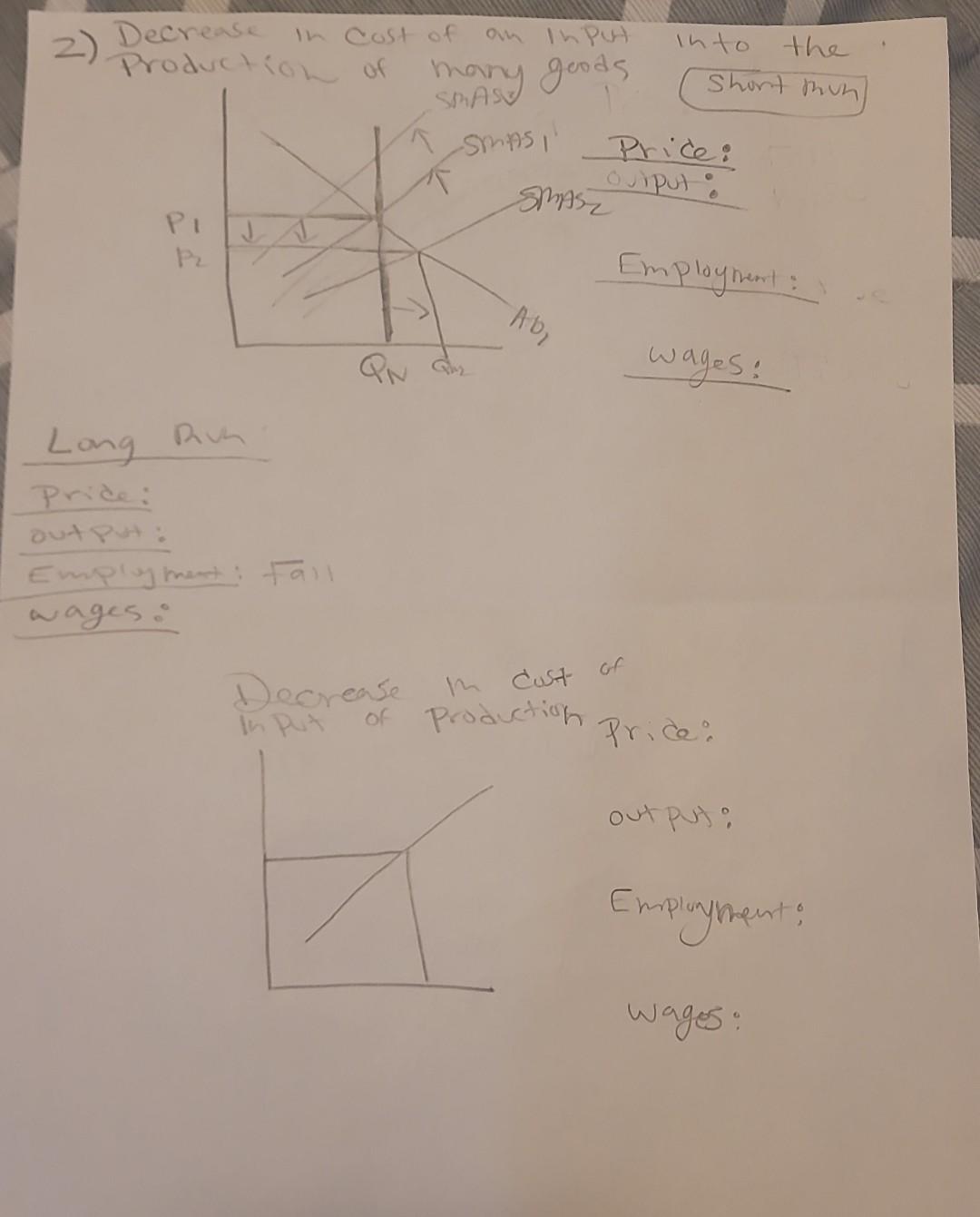 Solved 2. There is a decrease in the cost of an input into | Chegg.com