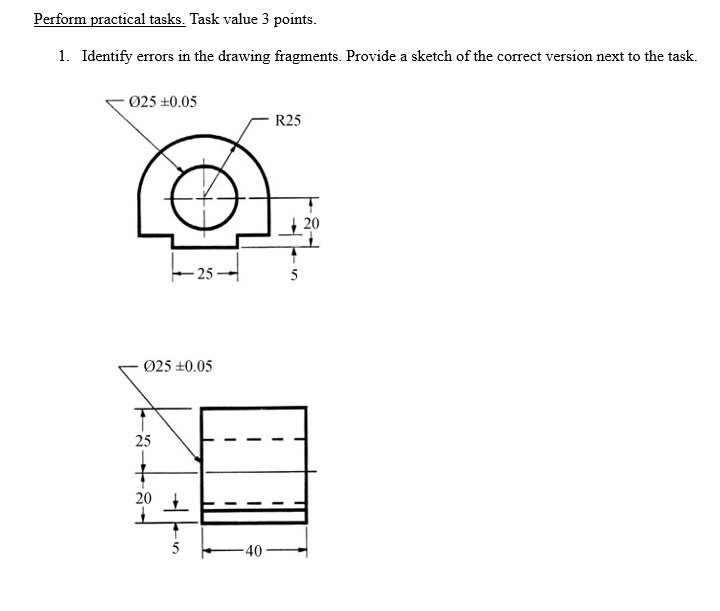 Solved Identify errors in the drawing fragments. Provide a | Chegg.com