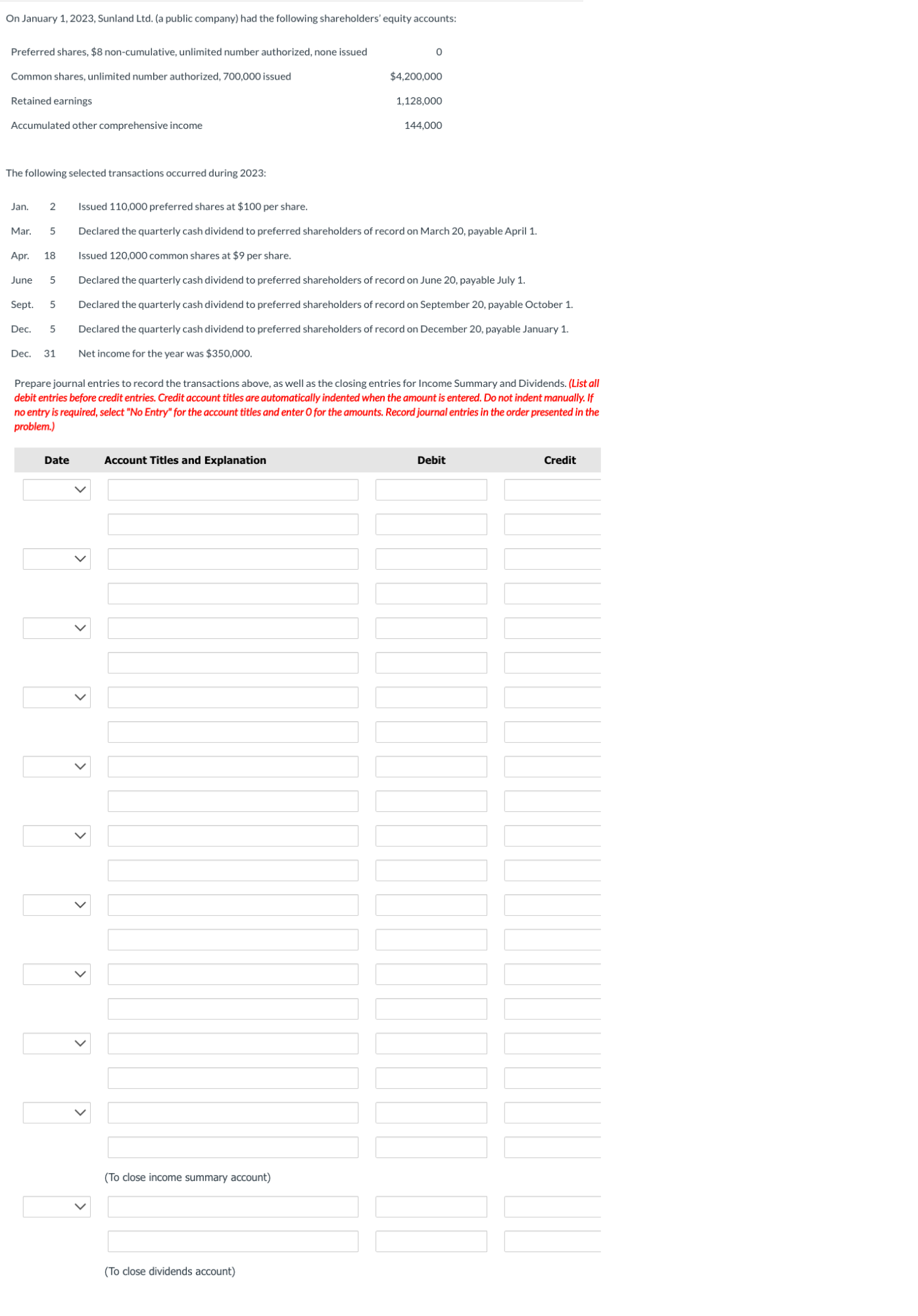 Solved Prepare Jounral Entries to record the transactions | Chegg.com