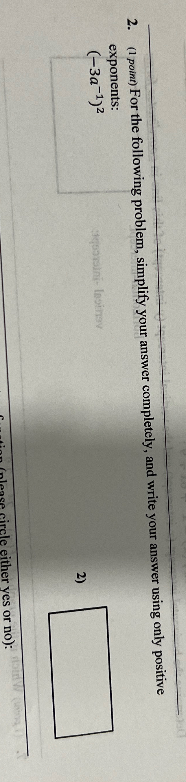 Solved (1 ﻿point) ﻿For the following problem, simplify your | Chegg.com