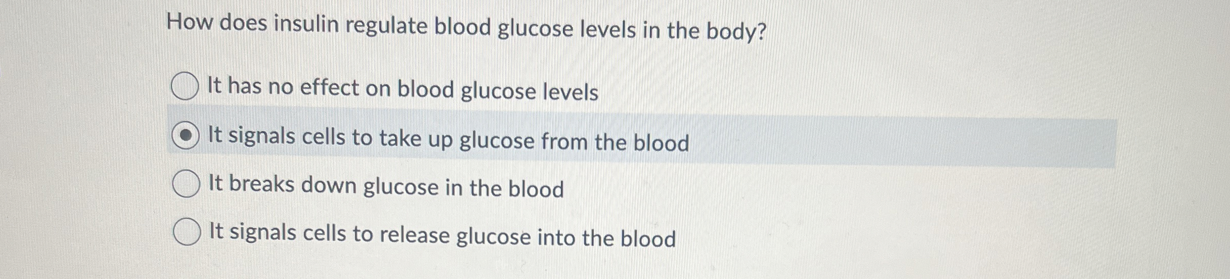 Solved How does insulin regulate blood glucose levels in the | Chegg.com
