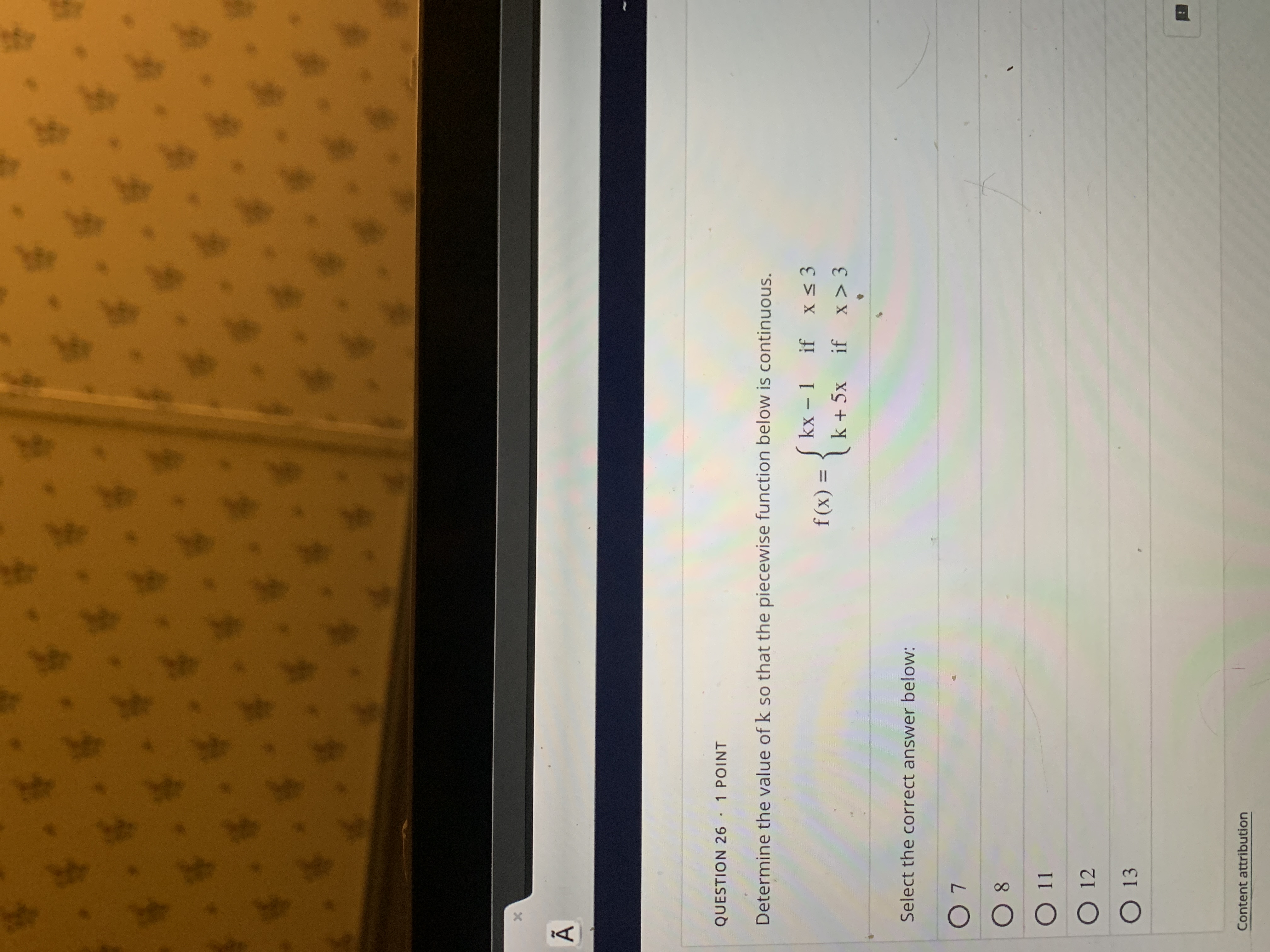 Solved QUESTION 26 * 1 ﻿POINTDetermine the value of k ﻿so | Chegg.com