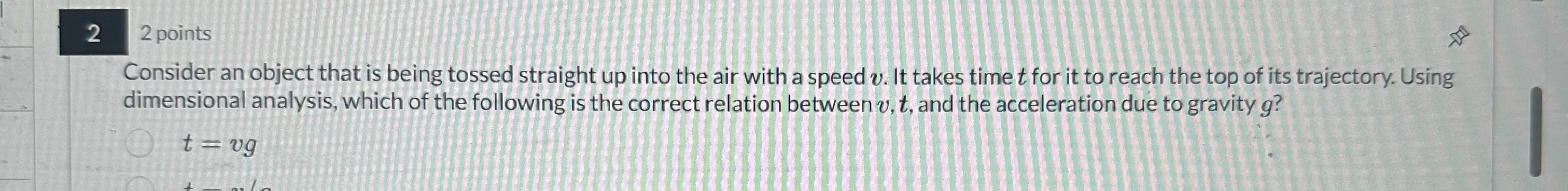Solved 22 ﻿pointsConsider an object that is being tossed | Chegg.com