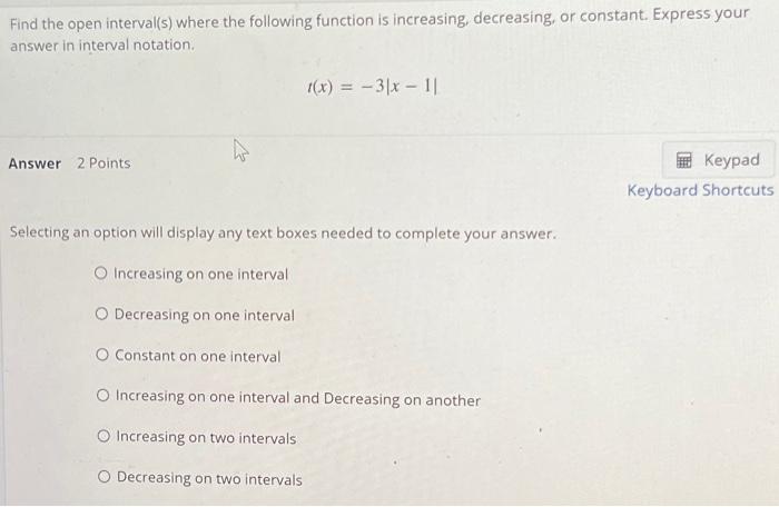 Find the open interval(s) where the following | Chegg.com
