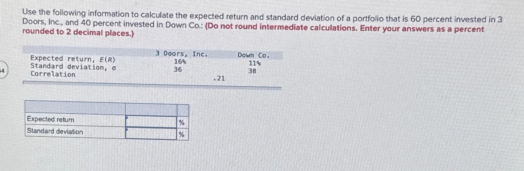 Solved Use The Following Information To Calculate The