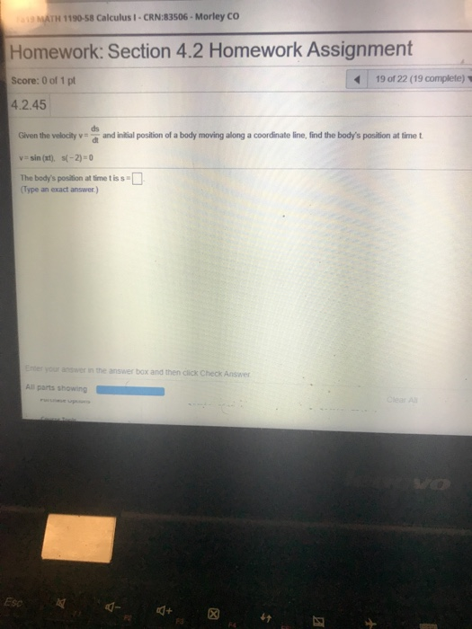 Solved 1 MATH 1190-58 Calculus I-CRN:83506 - Morley Co | Chegg.com