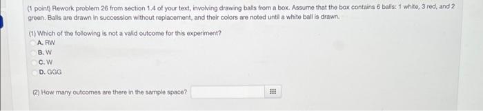 Solved (1 point) Rework problem 26 from section 1.4 of your | Chegg.com