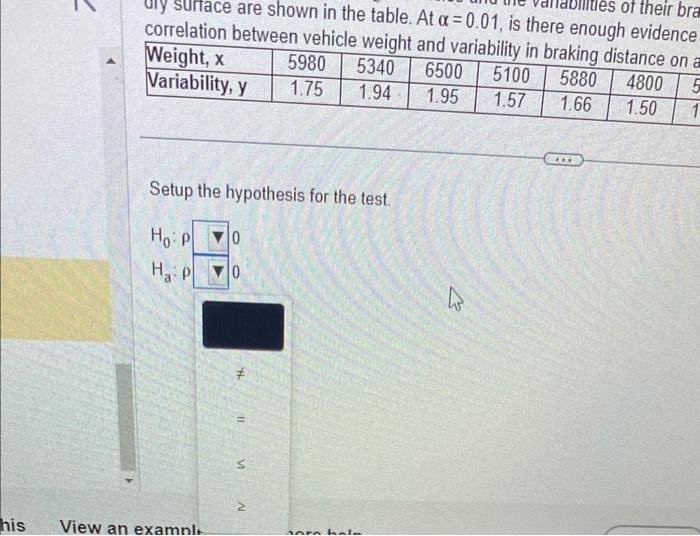 Solved The weights (in pounds) of eight vehicles and the | Chegg.com