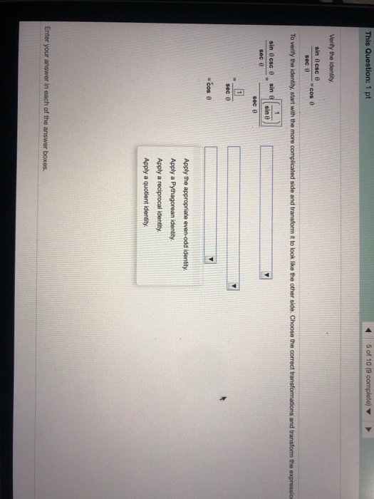 Solved use work and choose the correct transformation and | Chegg.com