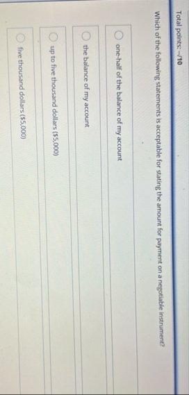 Solved Total points: -/10Which of the following statements | Chegg.com