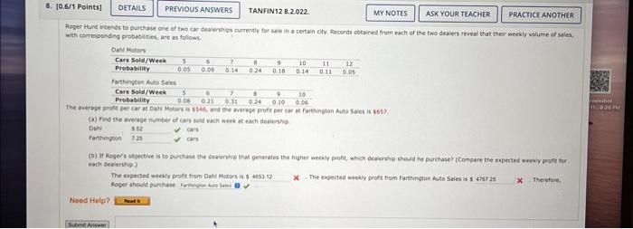 Solved On the basis of past experience, the manager of The | Chegg.com
