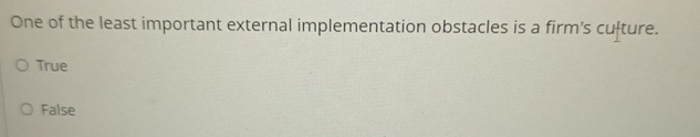 Solved One of the least important external implementation | Chegg.com