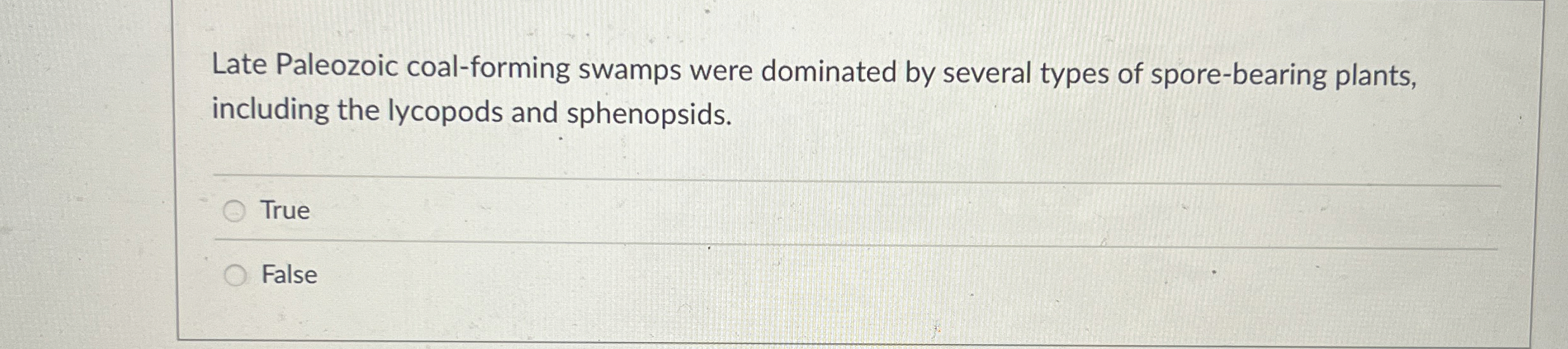Solved Late Paleozoic coal-forming swamps were dominated by | Chegg.com