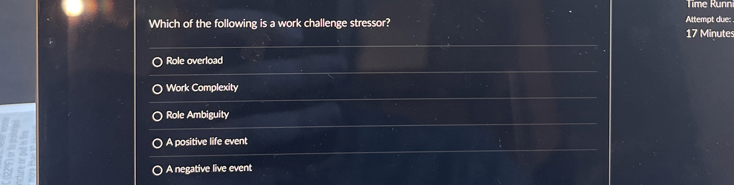 Solved Which of the following is a work challenge | Chegg.com