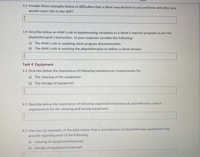 Solved 3.3 Provide three examples below of difficulties that | Chegg.com