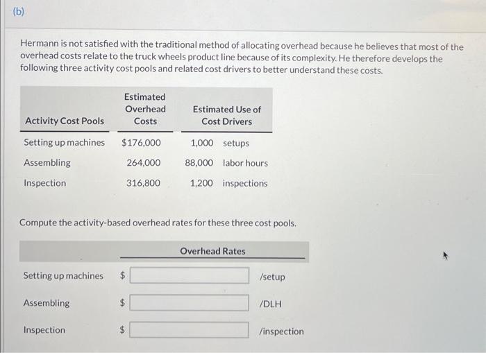Solved Hermann is not satisfied with the traditional method | Chegg.com