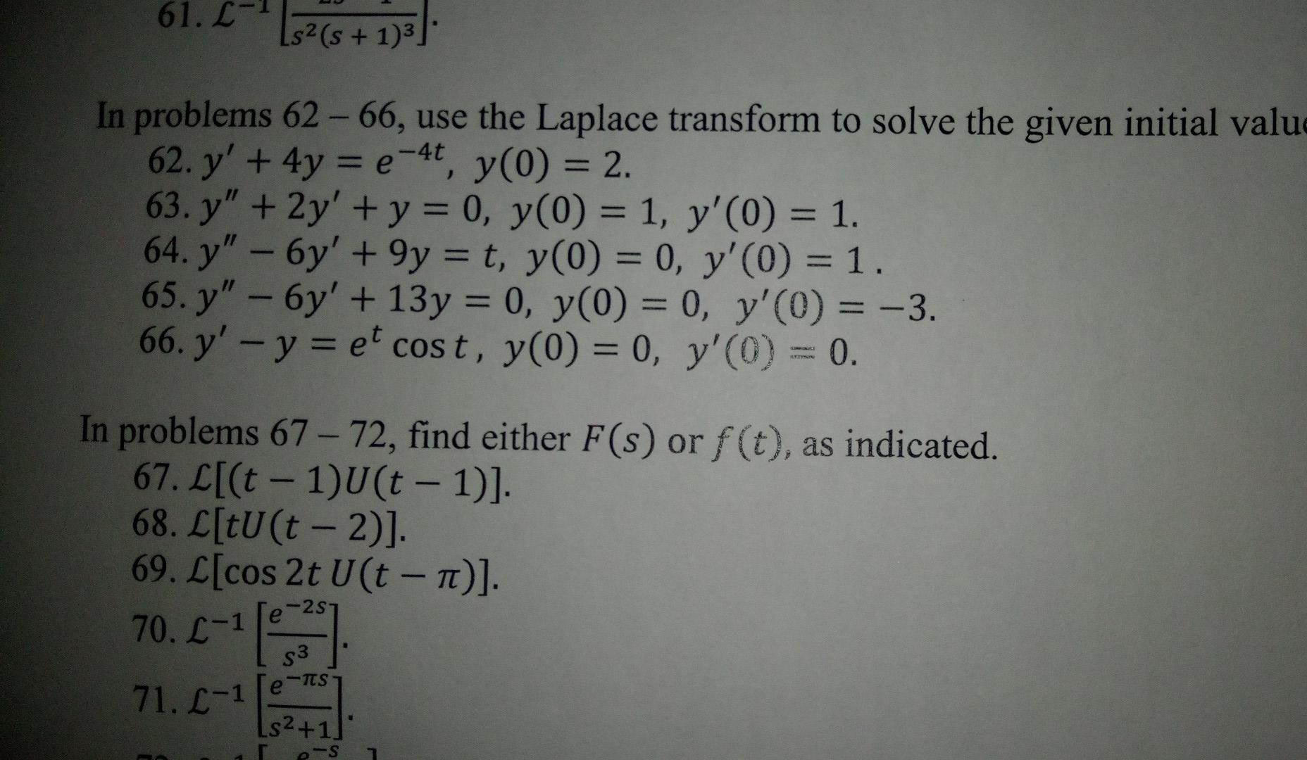 [Solved]: 61. L Ls (s + 1). In problems 62 - 66, u