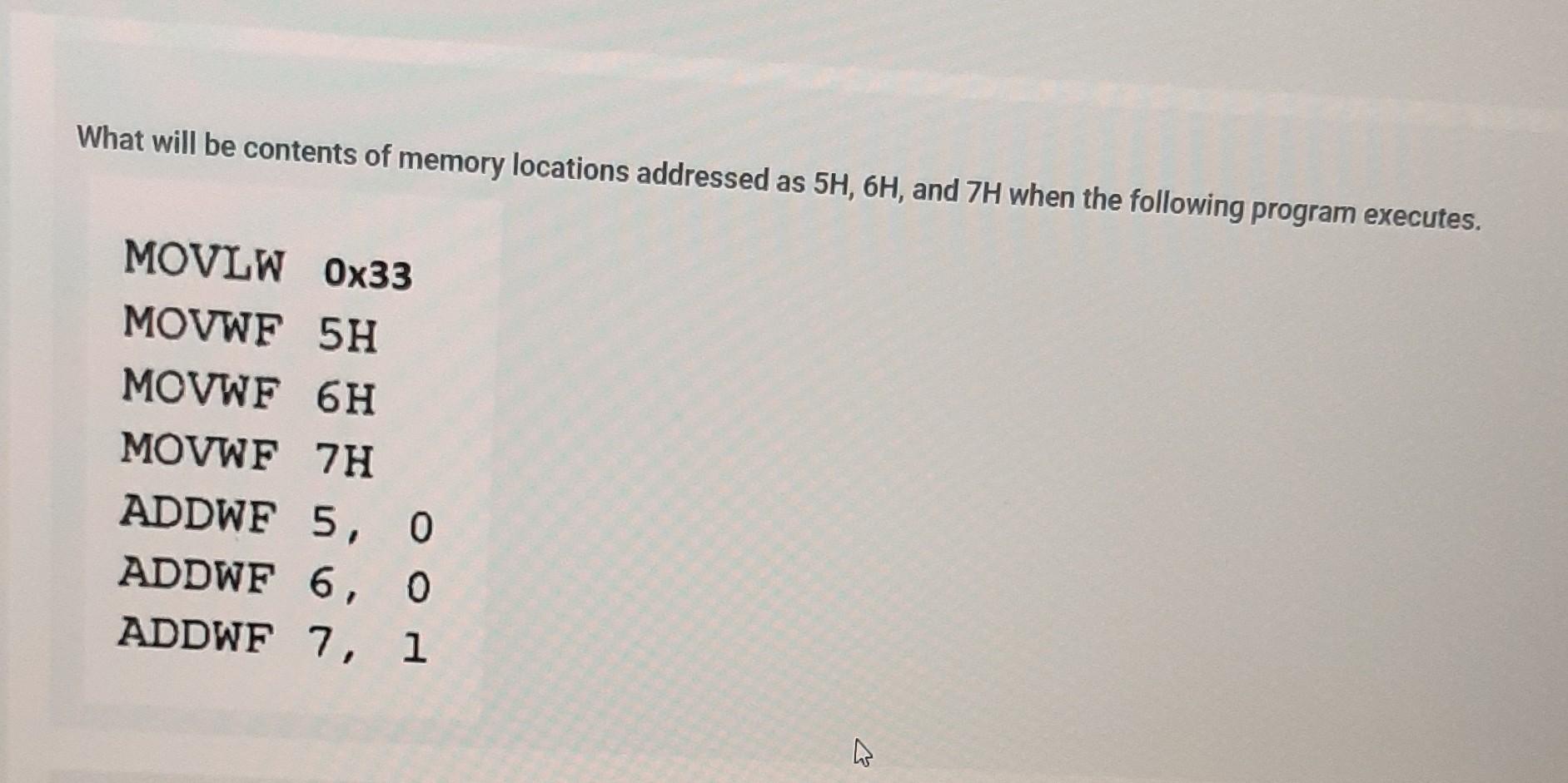 Solved What will be contents of memory locations addressed | Chegg.com
