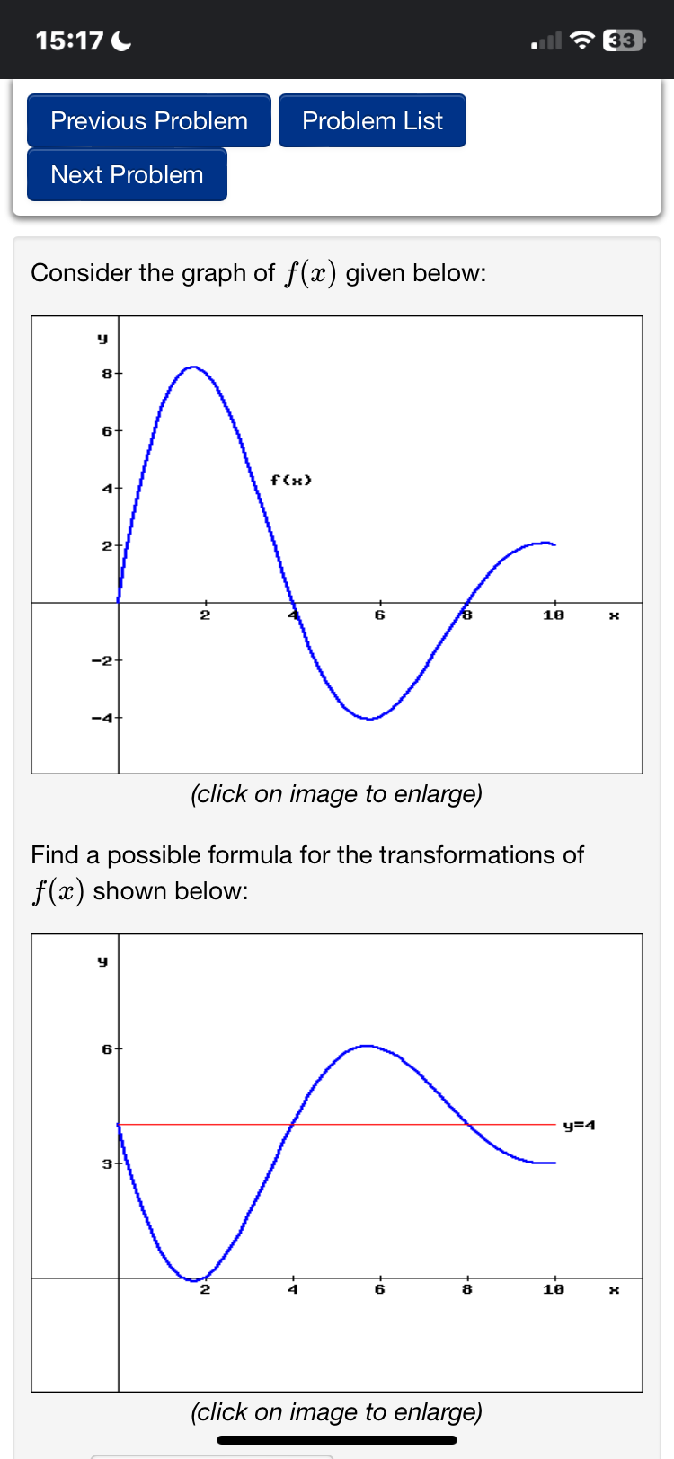 Solved Consider the graph of f(x) ﻿given below:(click on | Chegg.com