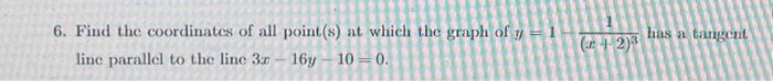 6. Find the coordinates of all point(s) at which the | Chegg.com