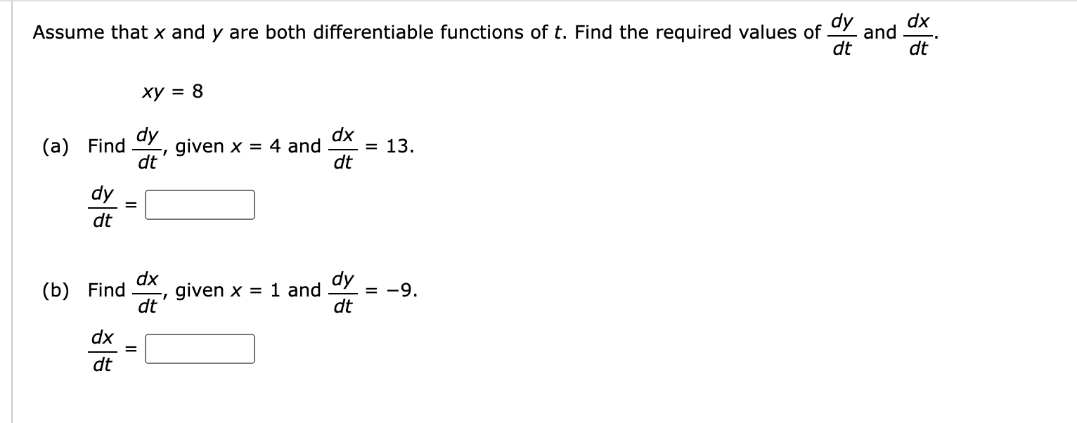 Solved Assume that x ﻿and y ﻿are both differentiable | Chegg.com