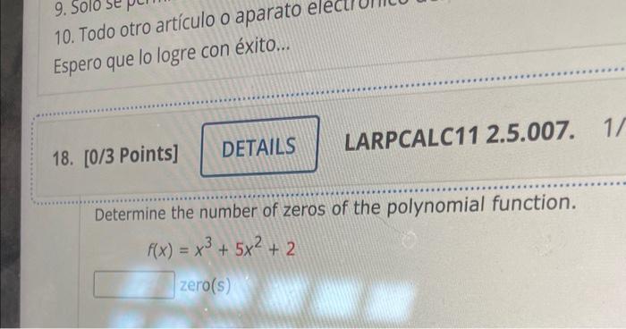 Solved Determine the number of zeros of the polynomial | Chegg.com