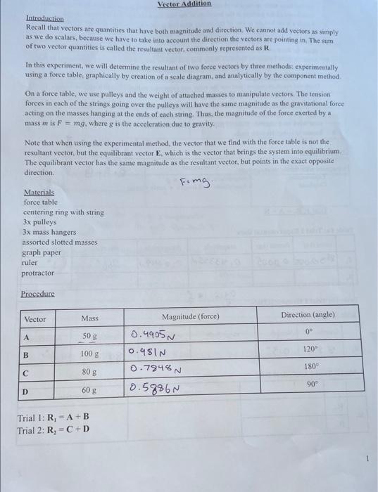 Solved Introduction Recall that vectors are quantities that | Chegg.com