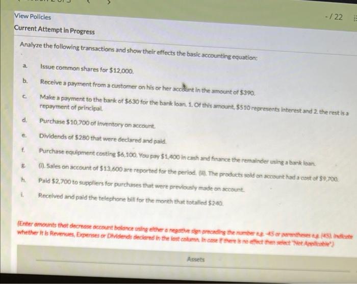 Solved -/22 5 View Policies Current Attempt in Progress | Chegg.com