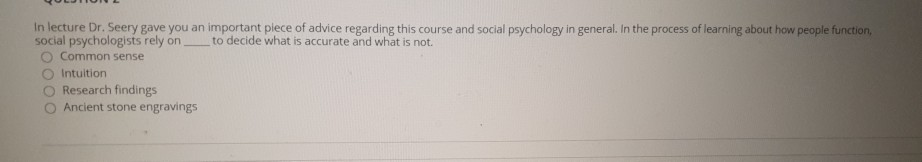 Solved In lecture Dr. Seery gave you an important piece of | Chegg.com