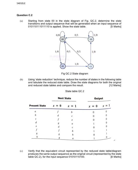 Solved Question C.2 (a) Starting from state 00 in the state | Chegg.com Solved Question C.2 (a) Starting from state 00 in the state | Chegg.com