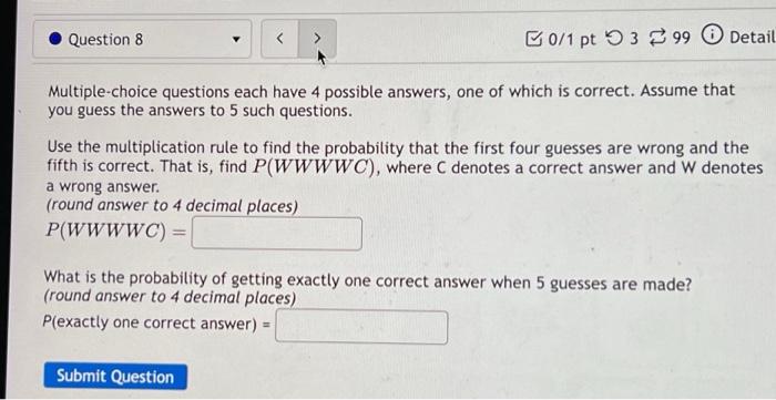 Solved Multiple-choice questions each have 4 possible | Chegg.com