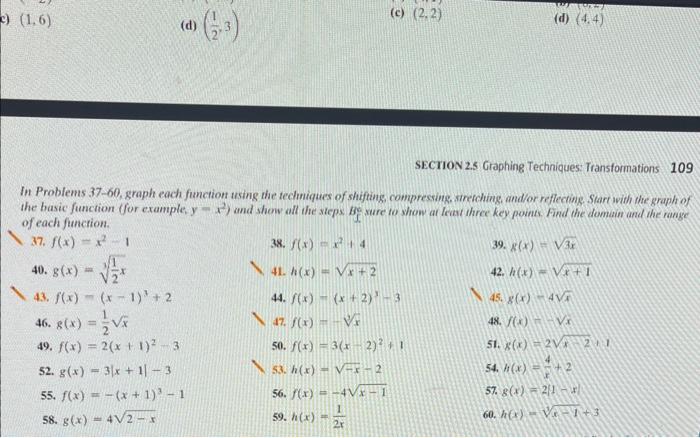 Solved (1,6) (d) (21,3) (c) (2,2) (d) (4,4) SECrIoN 2.5 | Chegg.com