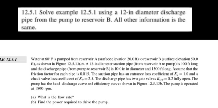 Solved 12.5.1 Solve example 12.5.1 using a 12-in diameter | Chegg.com