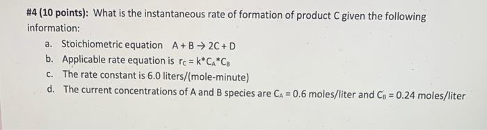 Solved #4 ( 10 points): What is the instantaneous rate of | Chegg.com