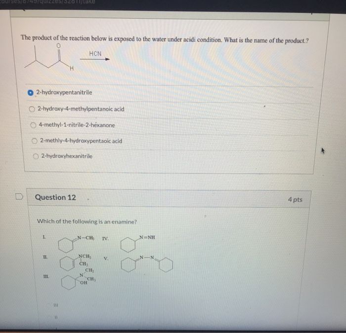 Solved The product of the reaction below is exposed to the | Chegg.com