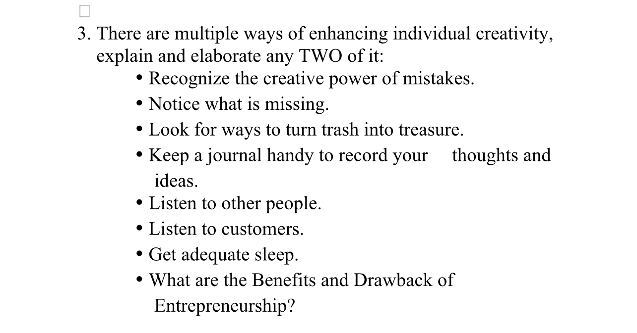 Solved There are multiple ways of enhancing individual | Chegg.com