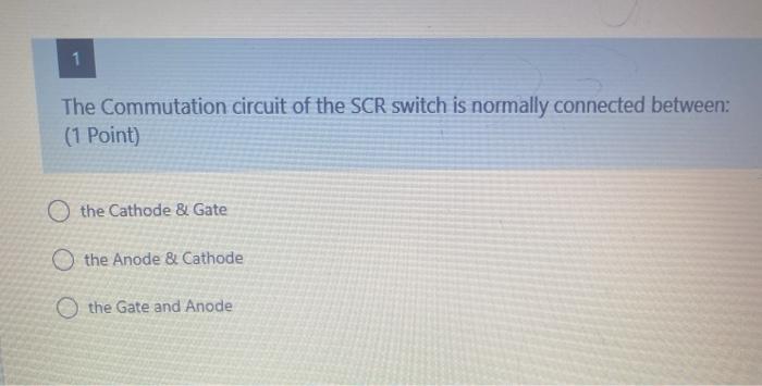 Solved 1 The Commutation Circuit Of The Scr Switch Is