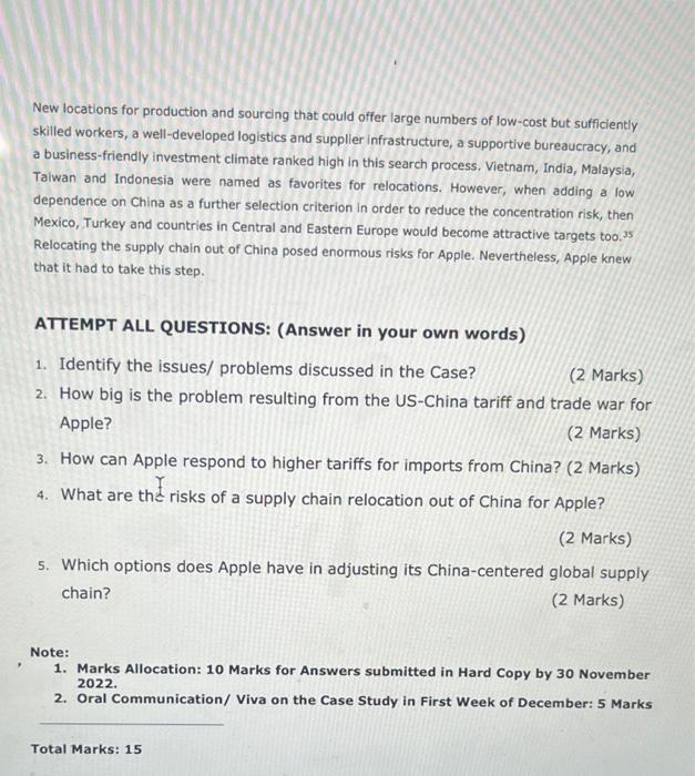 Solved Case study Assignment Submission Date: 30 November, | Chegg.com