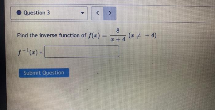 Solved Find the inverse fuction f(x)=5x+1 f−1(x)=Find the | Chegg.com