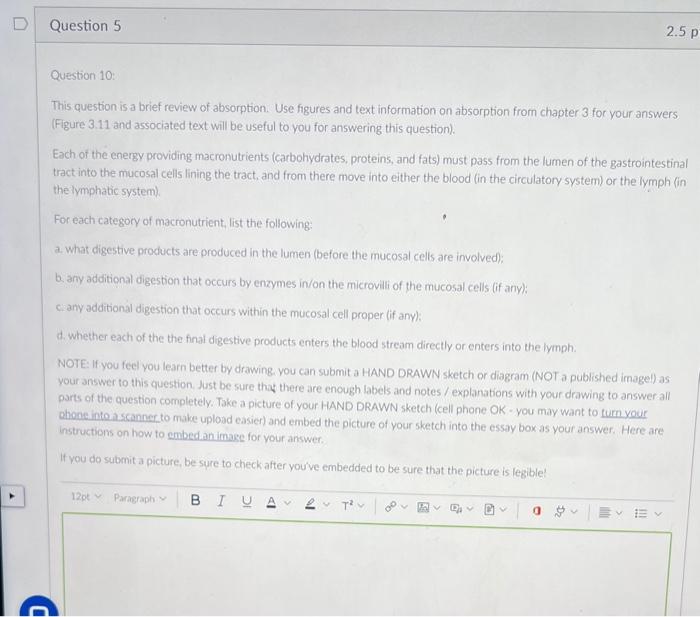 Solved Question 1: This question reviews the digestive | Chegg.com