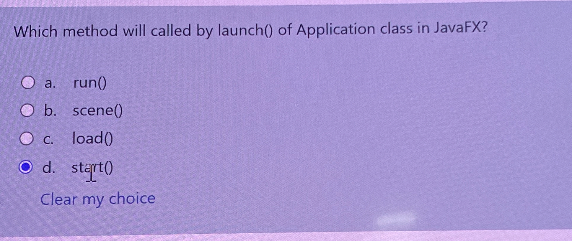 Which method will called by launch() ﻿of Application | Chegg.com