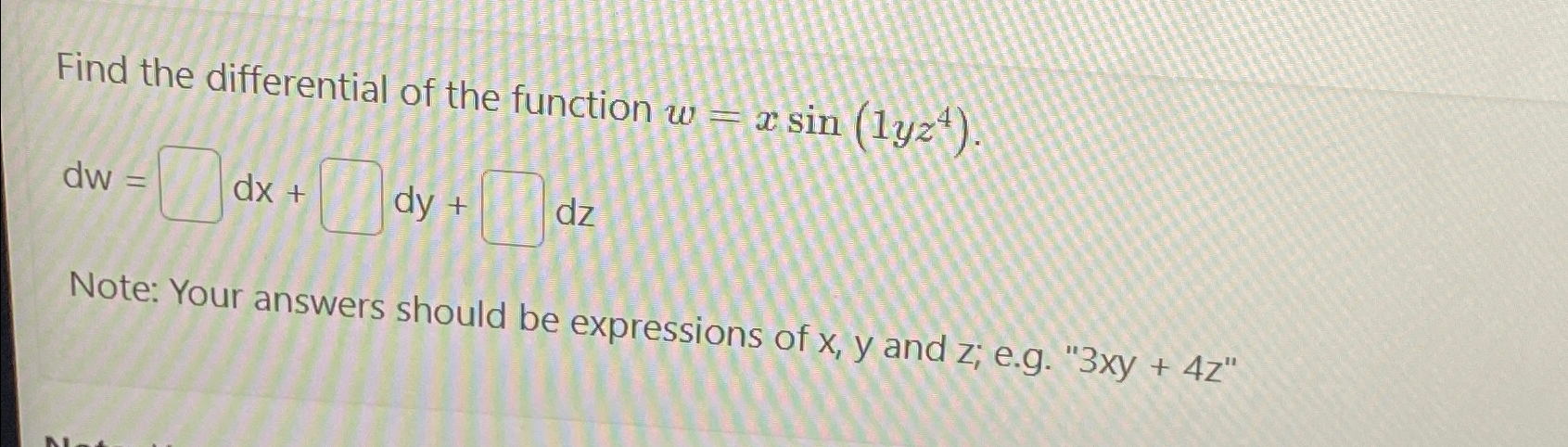 Solved Find the differential of the function | Chegg.com